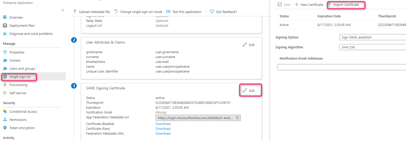 Use PowerShell to configure signing certificate for SAML SSO Azure AD ...